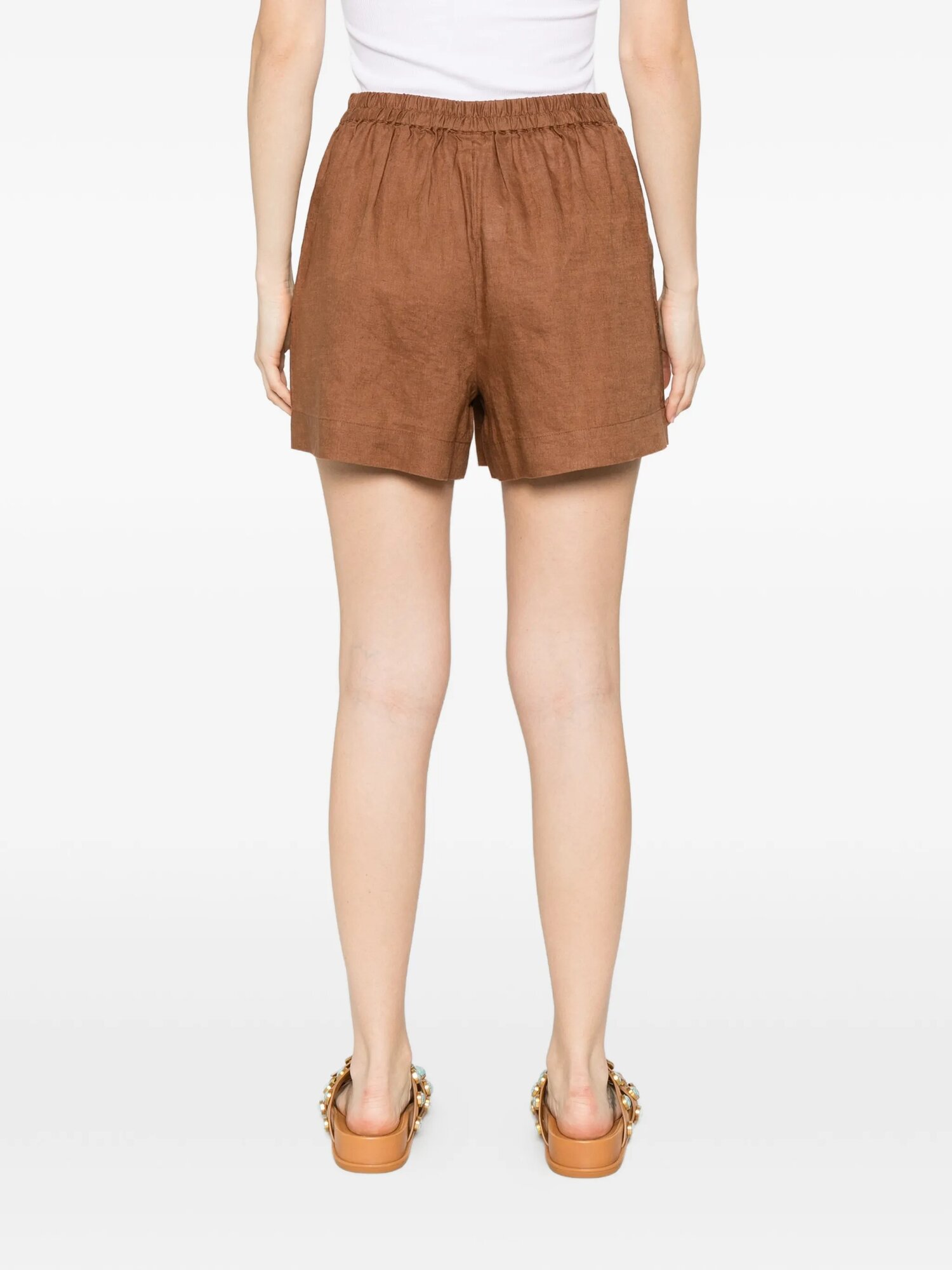 Шорты MC2 Saint Barth Amani pleated shorts, размер 42, коричневый — фото 1