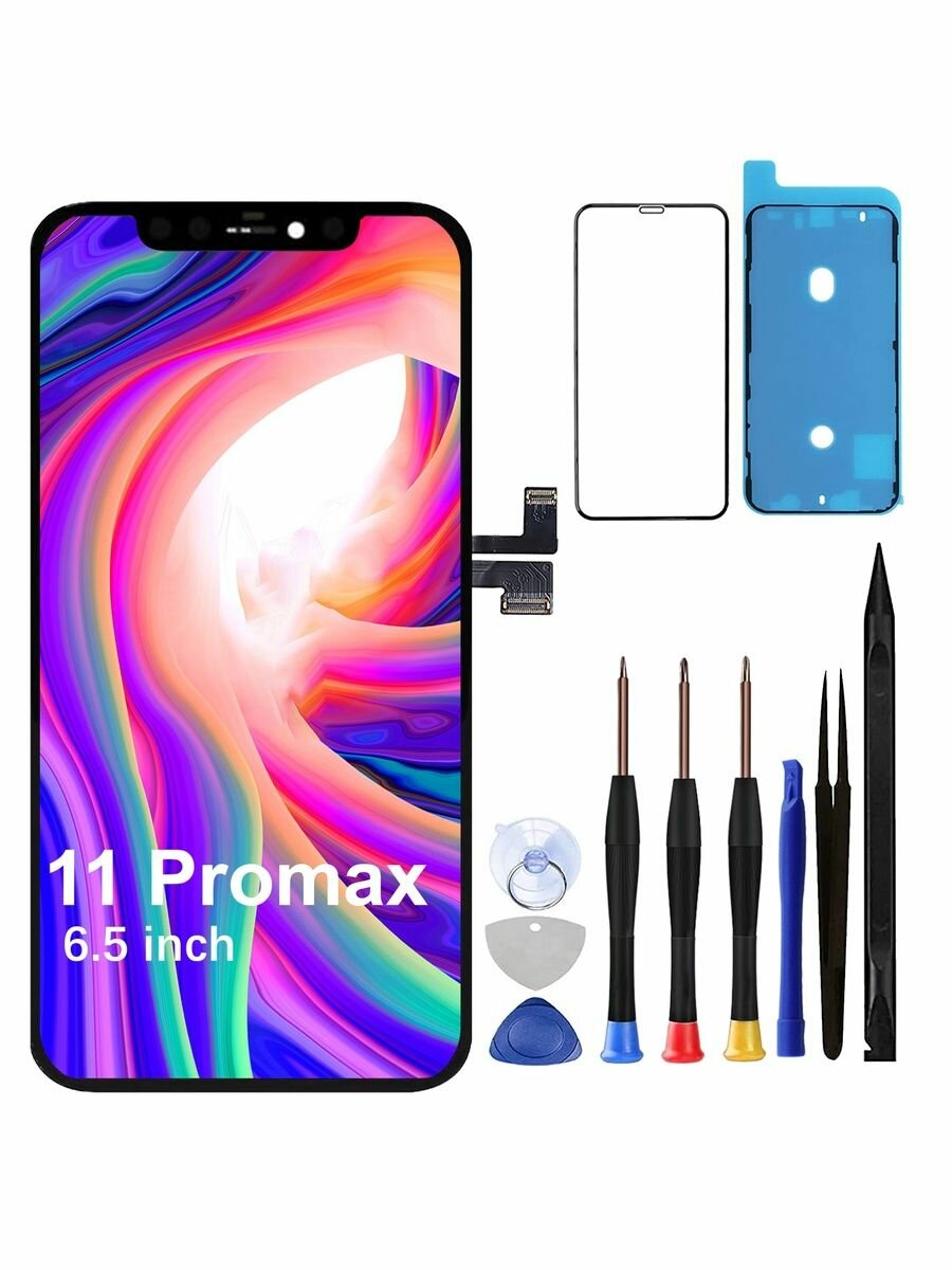 Экран для iPhone 11 Pro Max LCD дисплей с 3D Touch и сенсорным стеклом, модуль в сборе 6.5 (A2161 / A2218 / A2220) с инструментами для ремонта