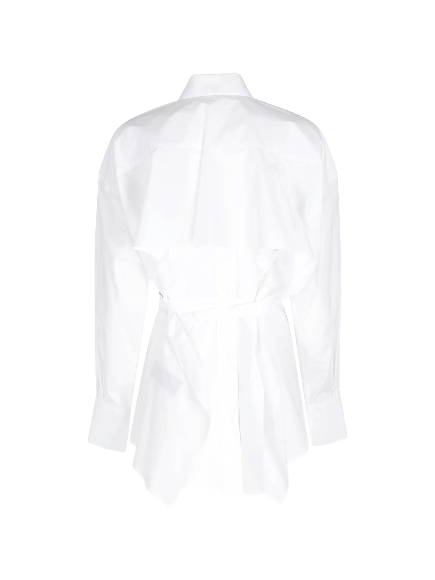 Рубашка FEDERICA BASSI Belted open-back shirt, размер 42, white — фото 1