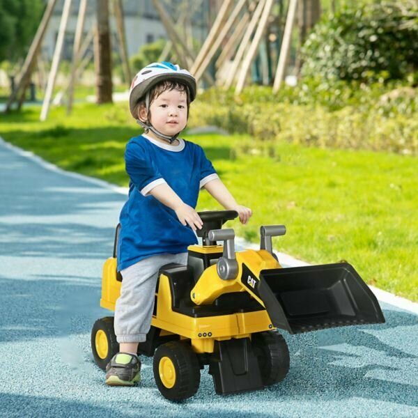 Каталка-толокар NovaKIDS Бульдозер CATerpillar c подвижным ковшом (Лицензия) + место для хранения