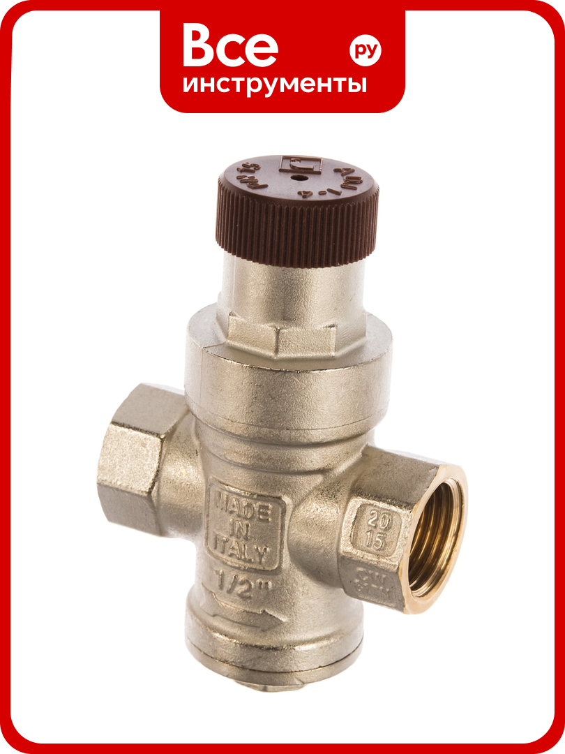 Редуктор давления ITAP Minibrass 1/2 ART 360 MINIBRASS, резьбовое соединение 1/2F‑1/2F, никелированная латунь