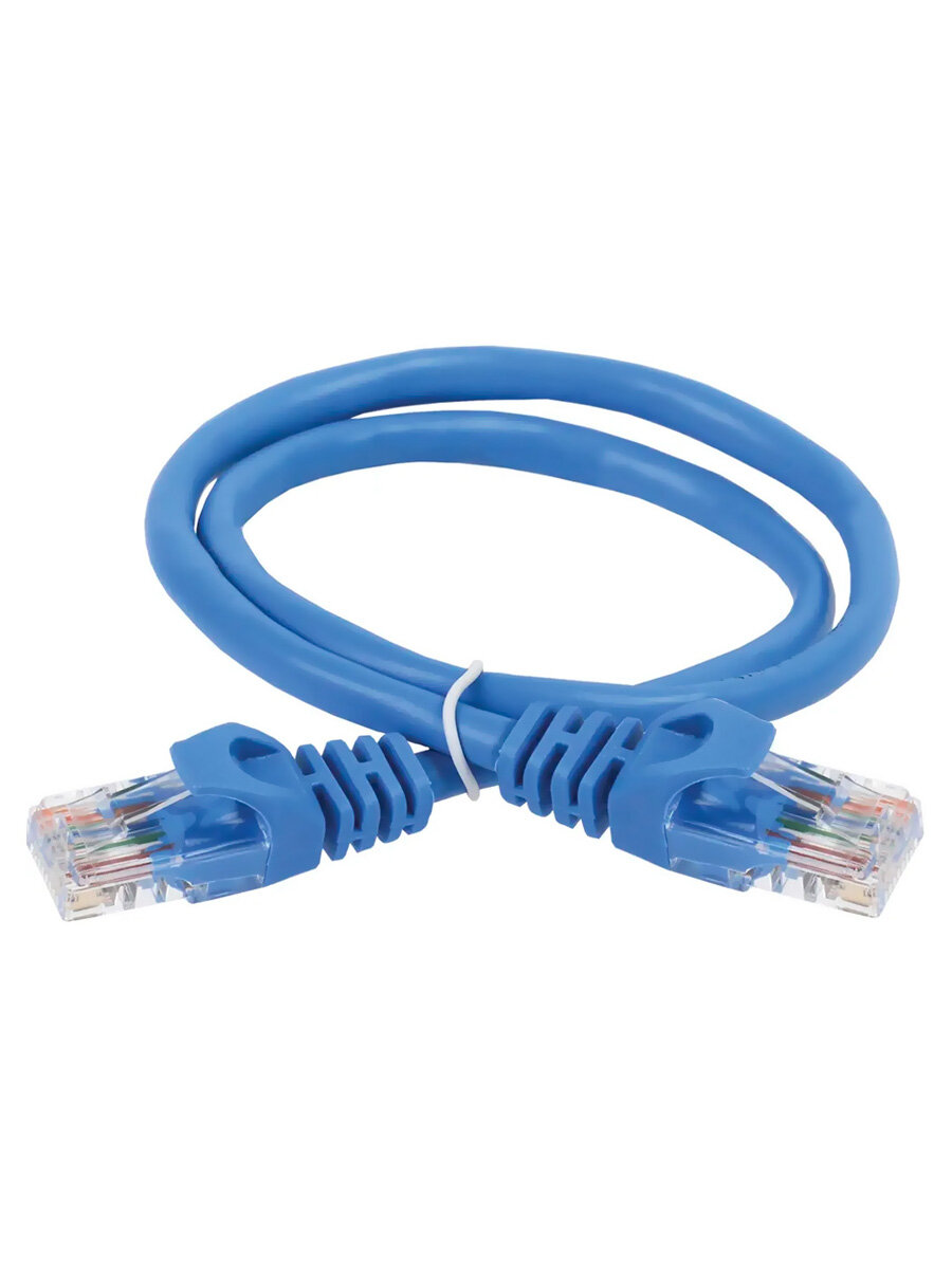 Кабель патч-корд U/UTP 5e кат. 1 метр синий, RJ45, витая пара,