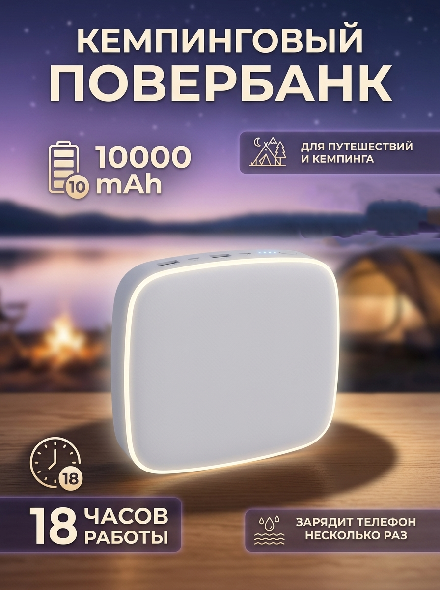 Внешний аккумулятор Borofone DBT07 10000mAh (подвесной светильник)