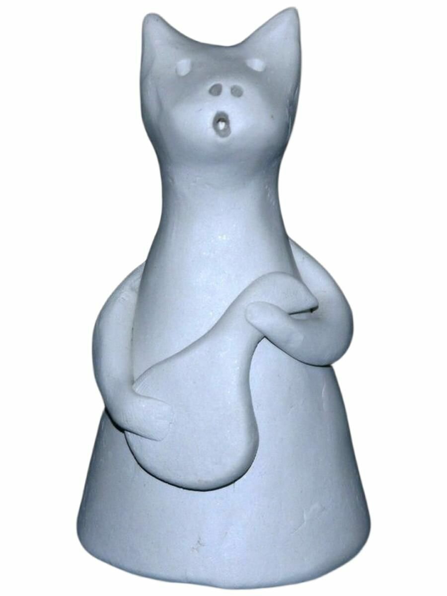 Колокольчик "Кот" (без раскраски), Филимоновская глиняная игрушка, ручная авторская работа