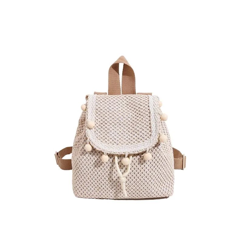 Milochic Рюкзак женский плетеный белый 22x22x12 см, городской