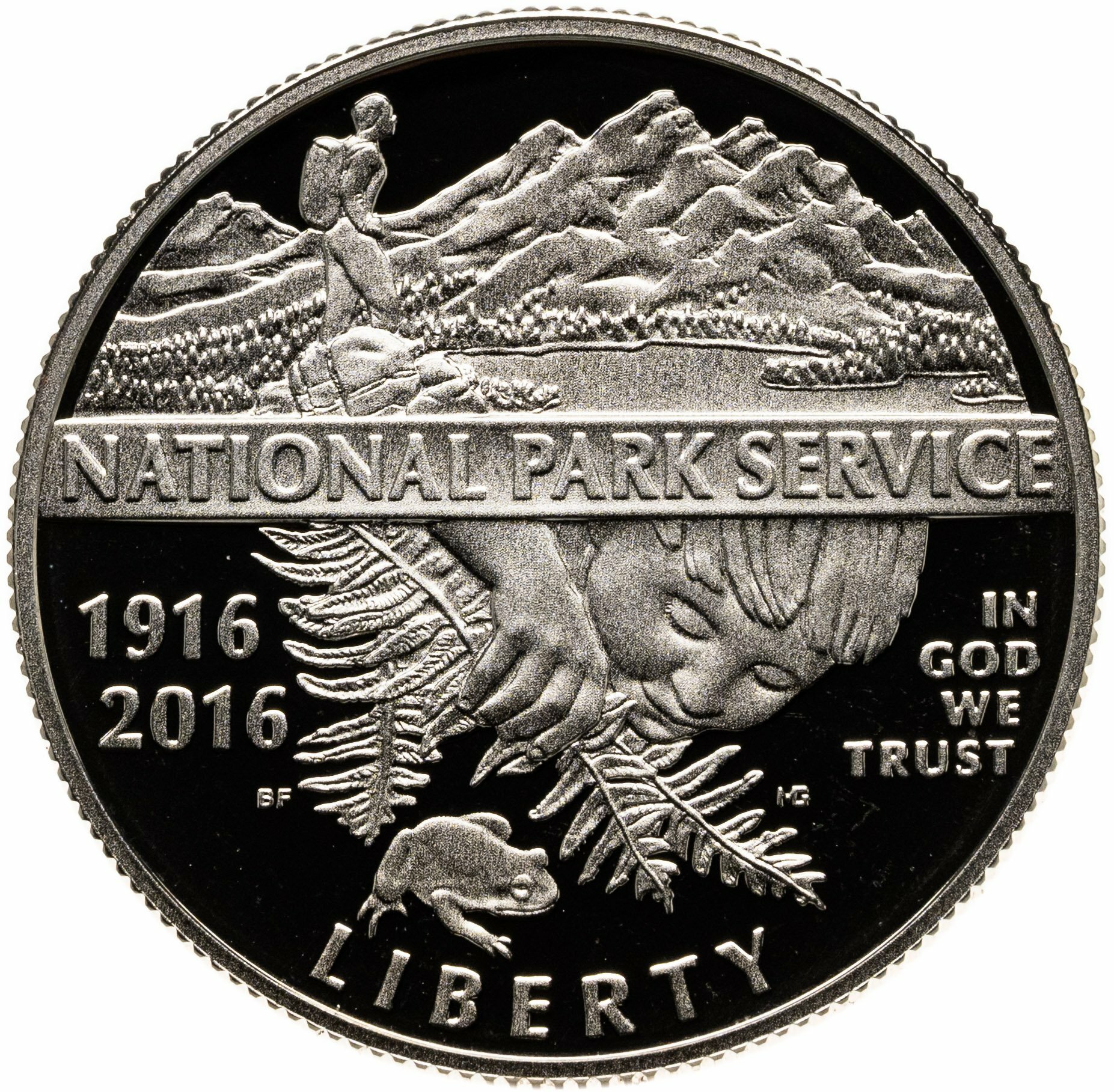 США 50 центов 1/2 доллара, half dollar 2016 "100 лет Службе национальных парков США", с сертификатом, знак монетного двора: "S" - Сан-Франциско, Медь