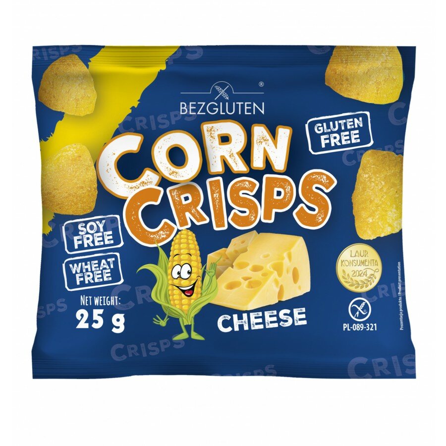 Кукурузные чипсы Bezgluten CornCorn Crisps с сыром, 10шт x 25г