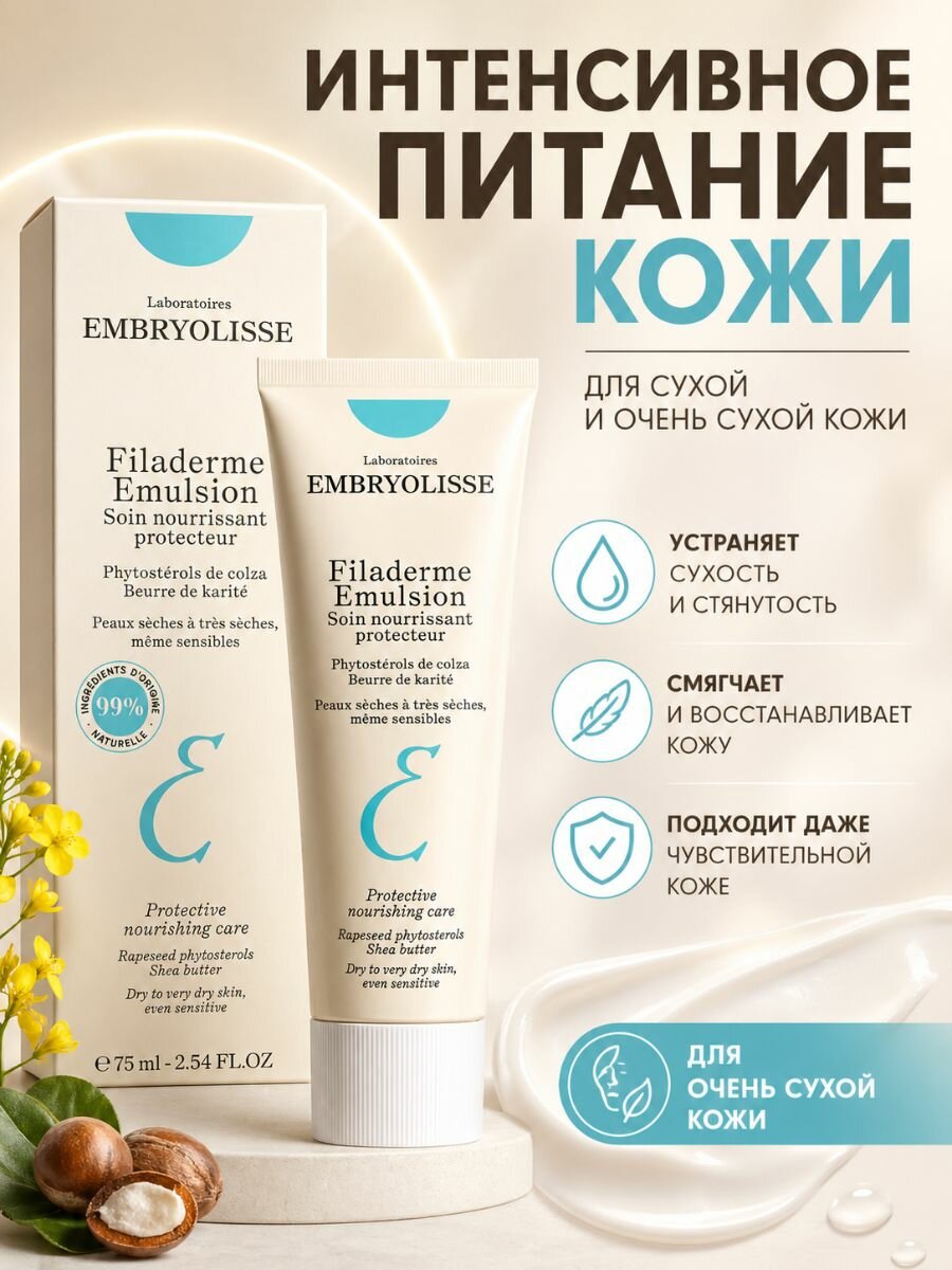 Питательный Крем-Эмульсия для Сухой и Чувствительной кожи