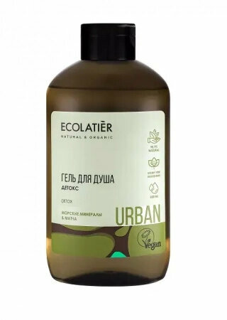 Гель для душа Детокс от Ecolatier с морскими минералами и матча, 600 мл.
