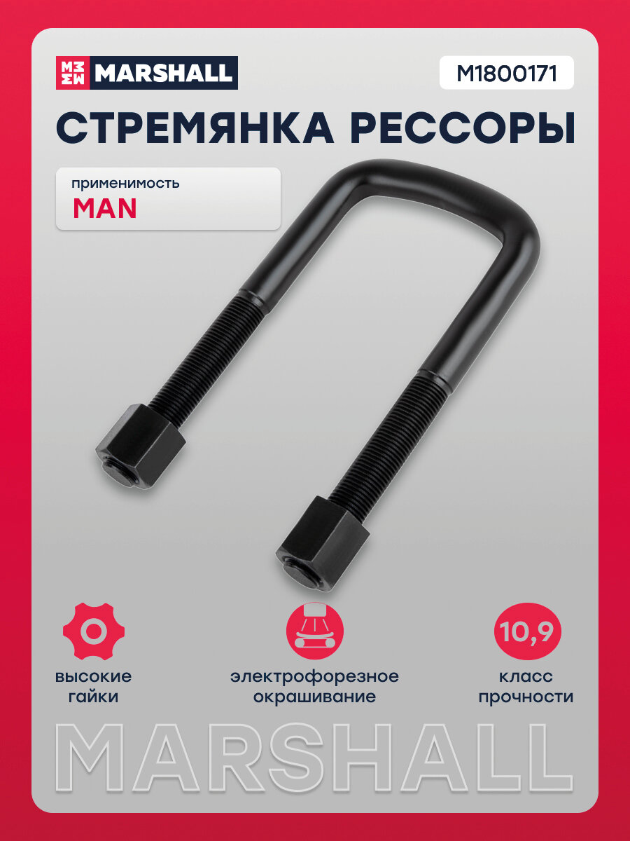 Стремянка рессоры MAN (M20x91/210x110) с гайками