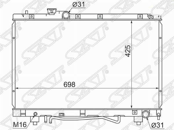 Радиатор SAT TY0002-SXM Toyota Ipsum SXM10, ACM20 96-09 / Gaia 98-04