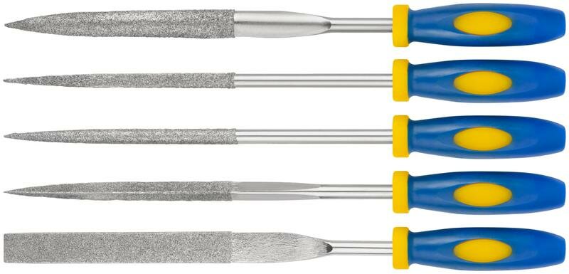 Надфиль алмазный мягкая ручка 5х180/60мм 5шт FIT 42175