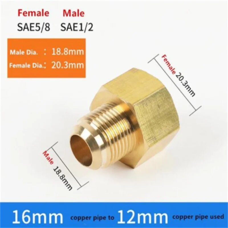 Латунный фитинг для кондиционеров ZUIDID, переходник-редуктор SAE, Without Nut, Female 5l8 Male 1l2