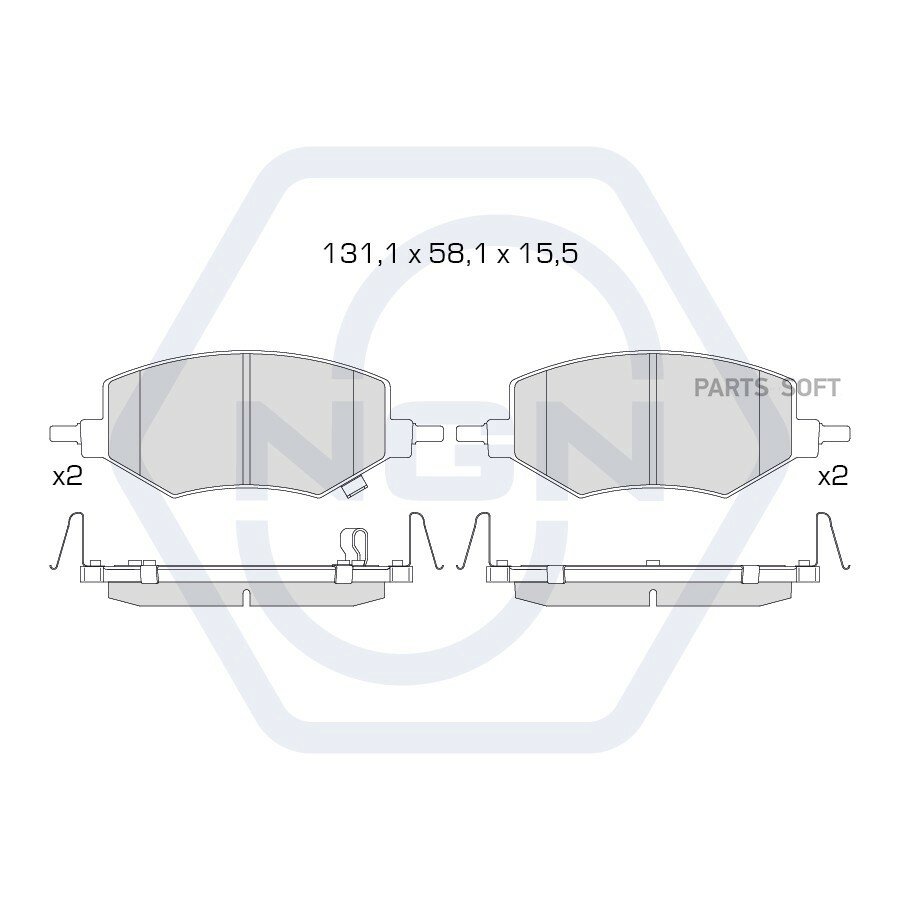 NGN 3502173 Колодки тормозные дисковые керамические перед арт. продавца NGN3502173