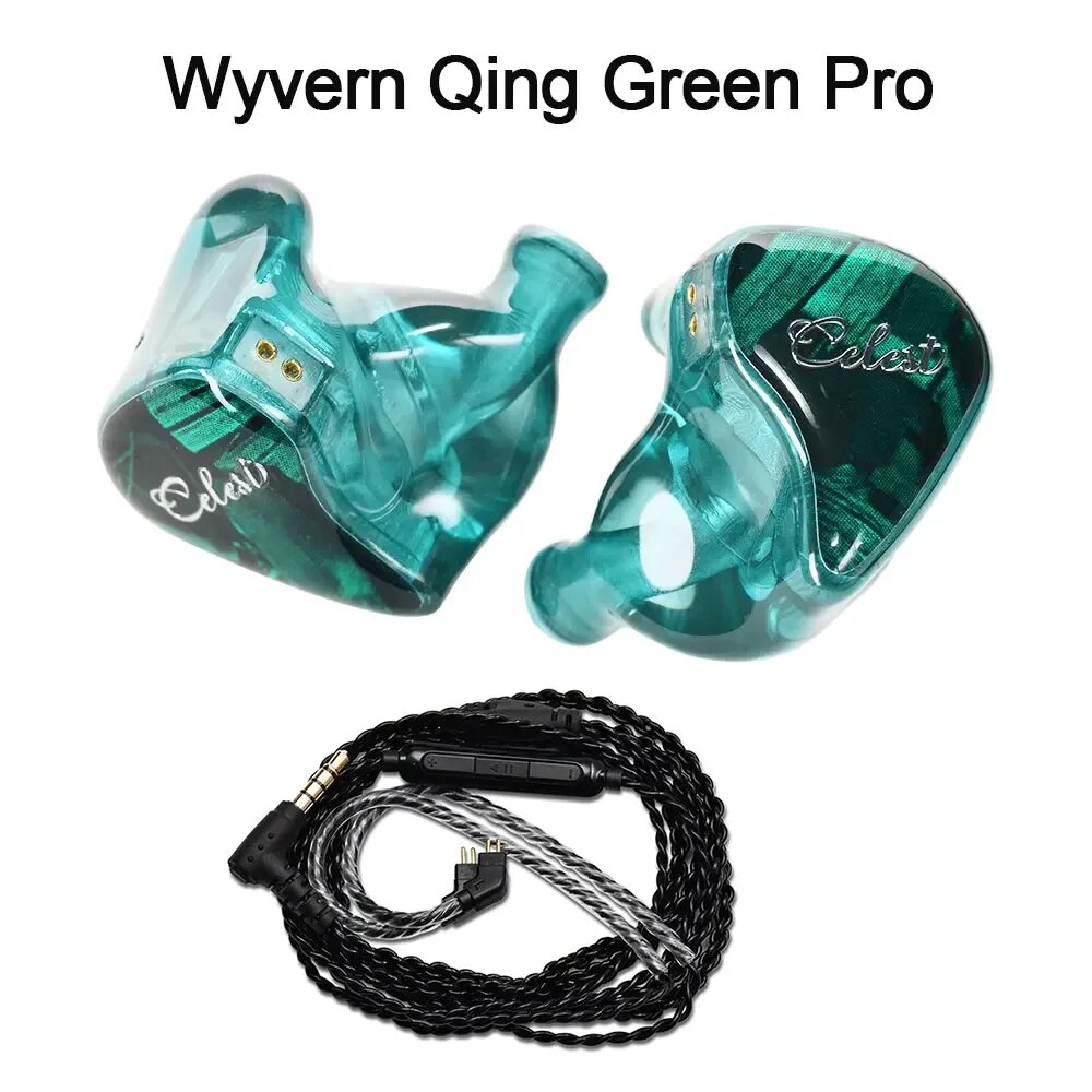 Kinera Celest Wyvern Черные проводные динамические наушники Зеленый, Qing Green Pro