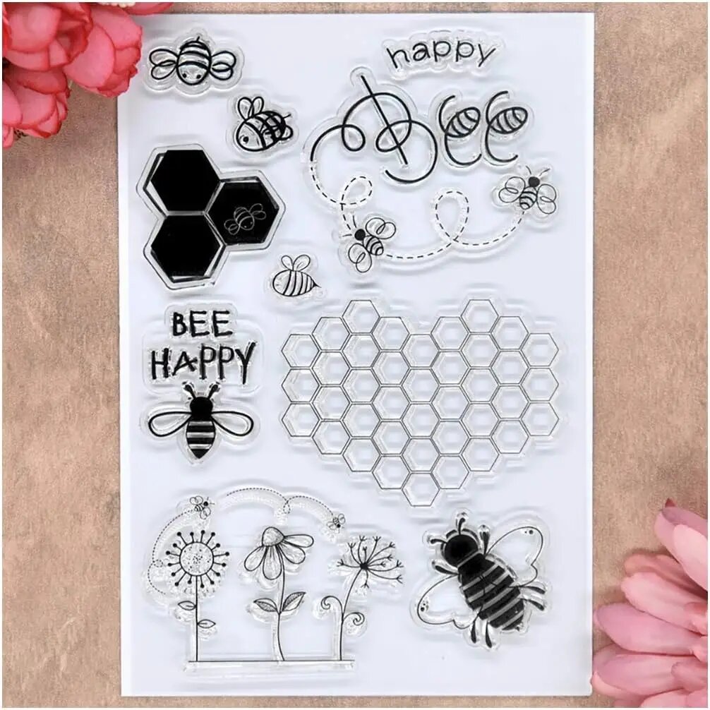 Набор прозрачных штампов Honeycomb Bee Happy