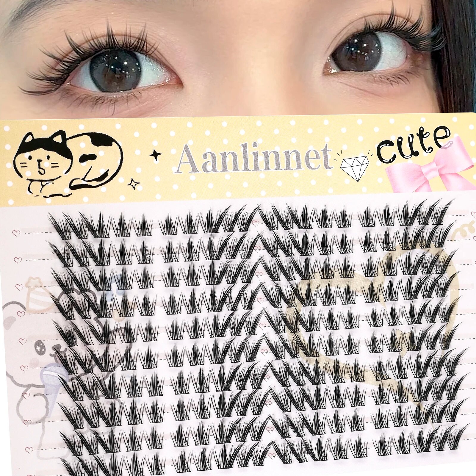 Индивидуальные накладные ресницы Anlinnet 20 рядов 20Rows-ZH-T