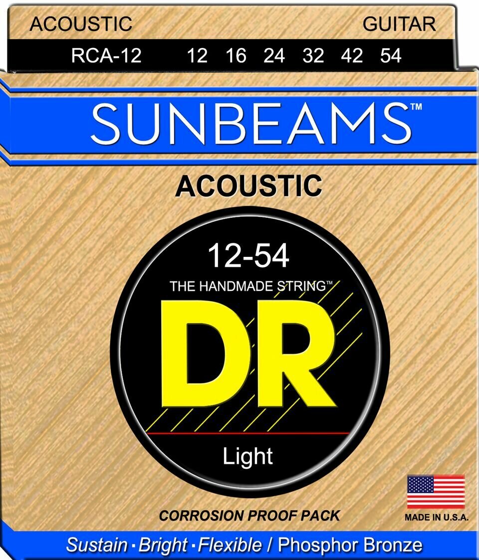 Струны Для акустической гитары 12-54 DR RCA-12 Sunbeam Phosphor Bronze