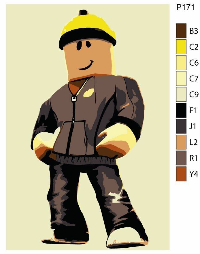 Детская картина по номерам P171 "Игра Roblox. Человечки" 20x30