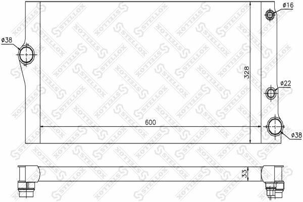 STELLOX Радиатор охлаждения двигателя (авто с АКПП) для BMW F01/F02 3.0i 24V 08>