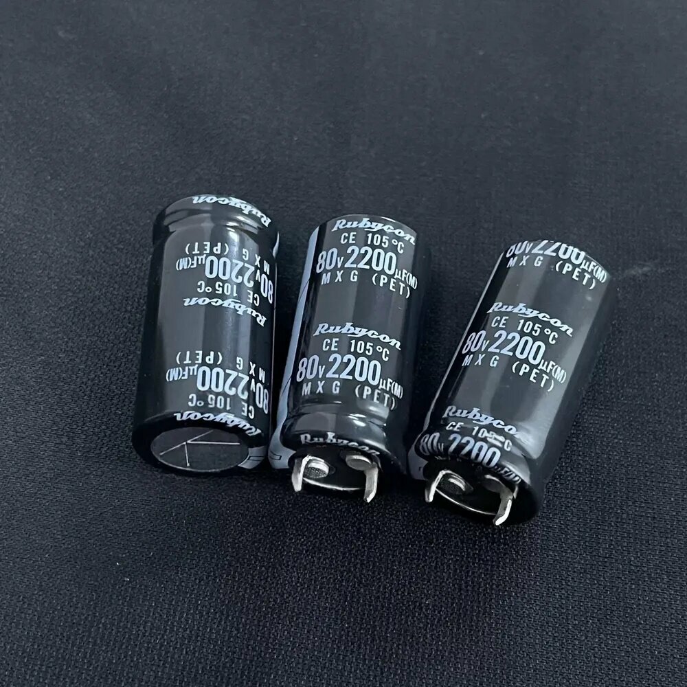 1 шт.2200мкФ 80В (2200uF 80V 20x40mm) Электролитический конденсатор Rubycon серии MXG, роговой тип, произведен в Японии, импортный, новый