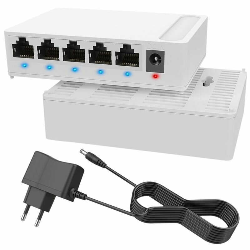 U0(R W S K) 5-Портовый Сетевой Коммутатор Ethernet 1000 Мбит/С Для Офиса И Дома С Вилкой ЕС