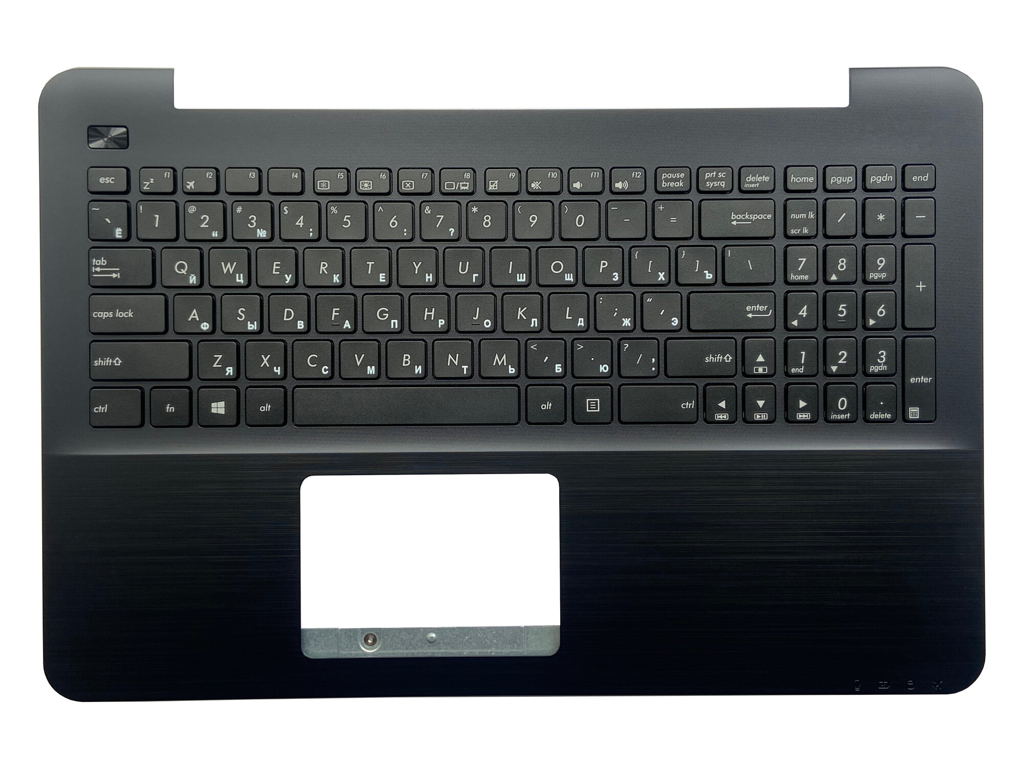 Клавиатура (топ-панель) для ноутбука Asus X555, X555L, X555LD черная с черным топкейсом