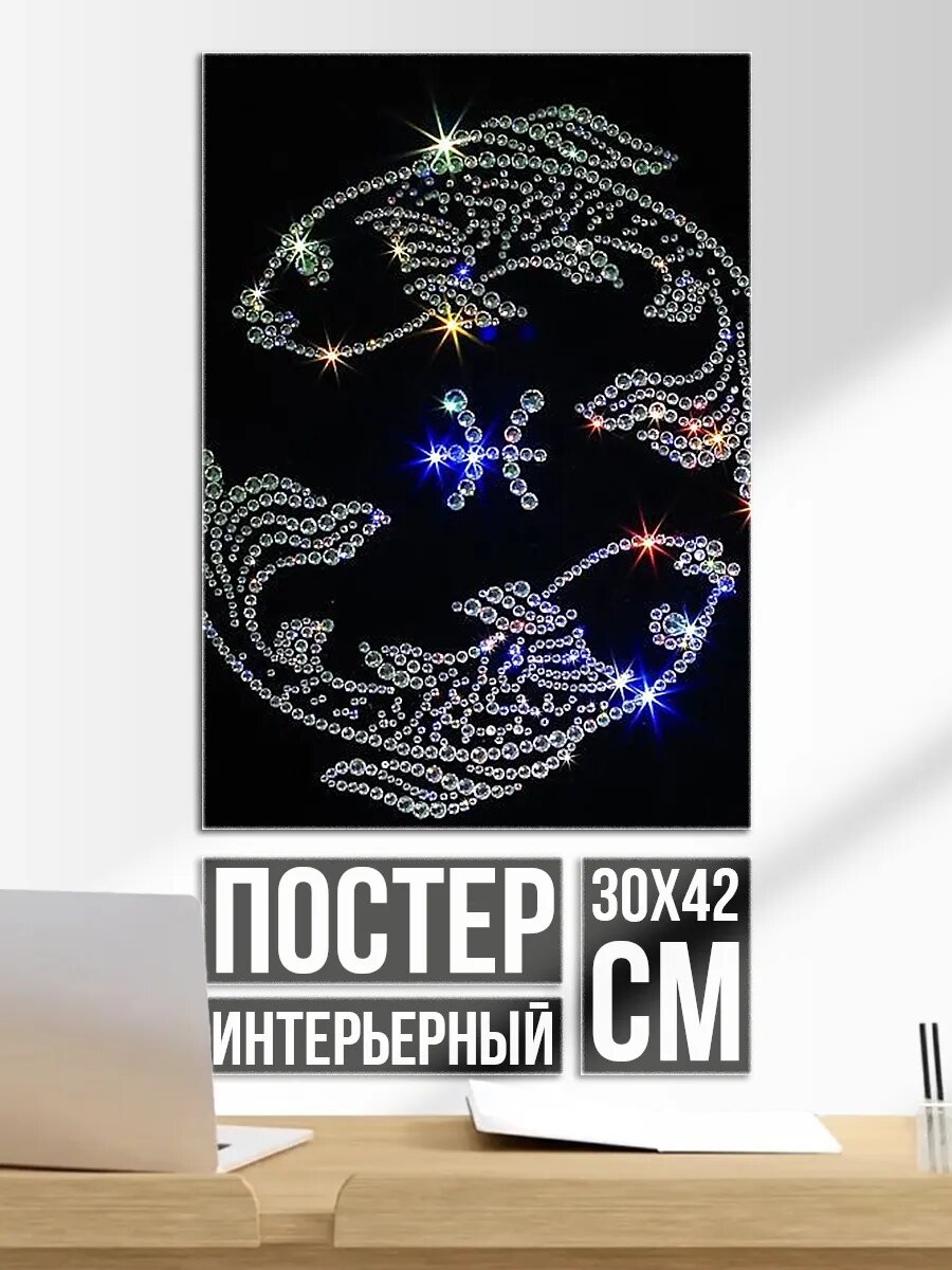 Плакат постер Знак зодиака Рыбы