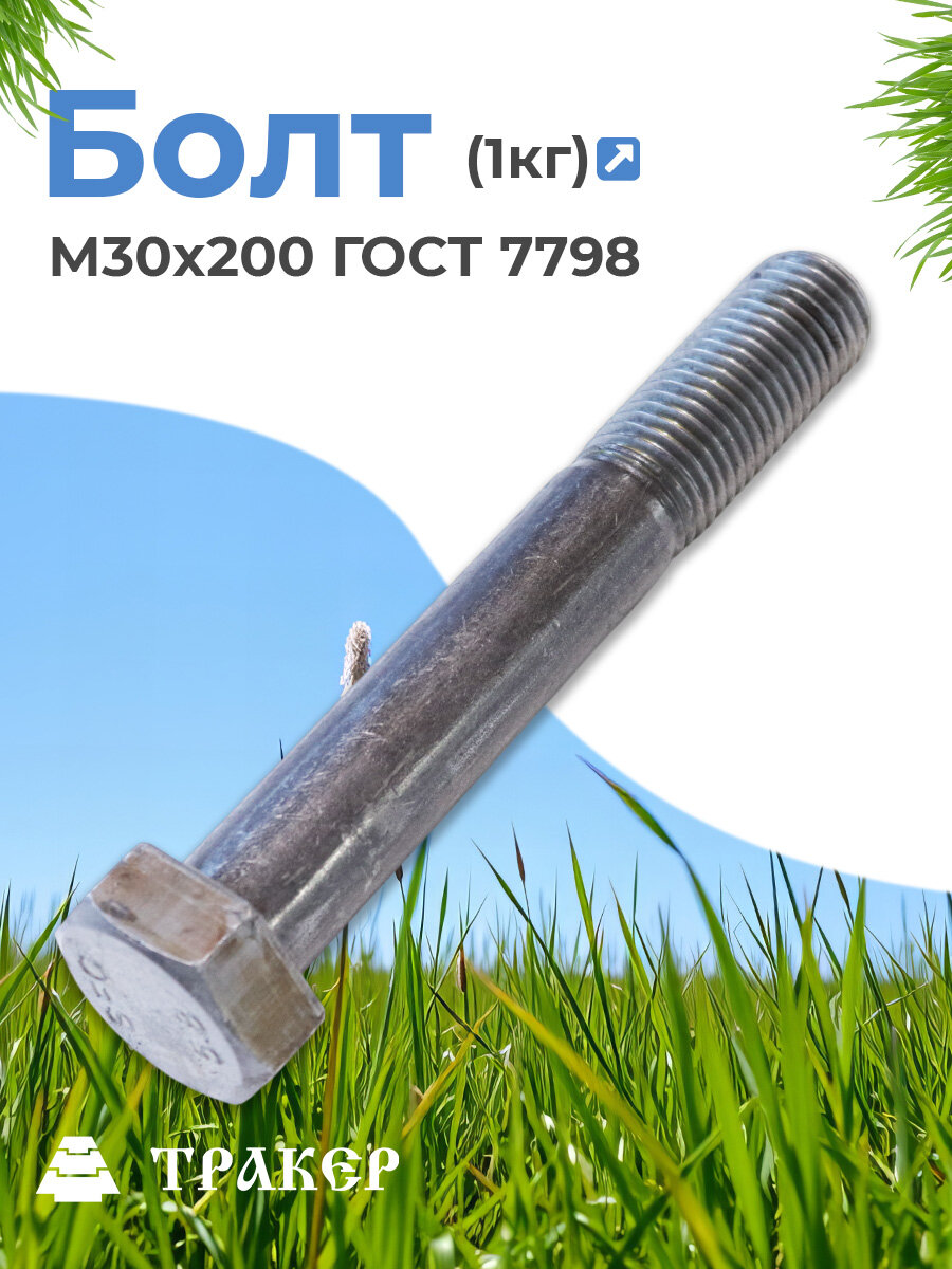 Болт с шестигранной головкой М30х200 ГОСТ 7798( примерно 1кг)
