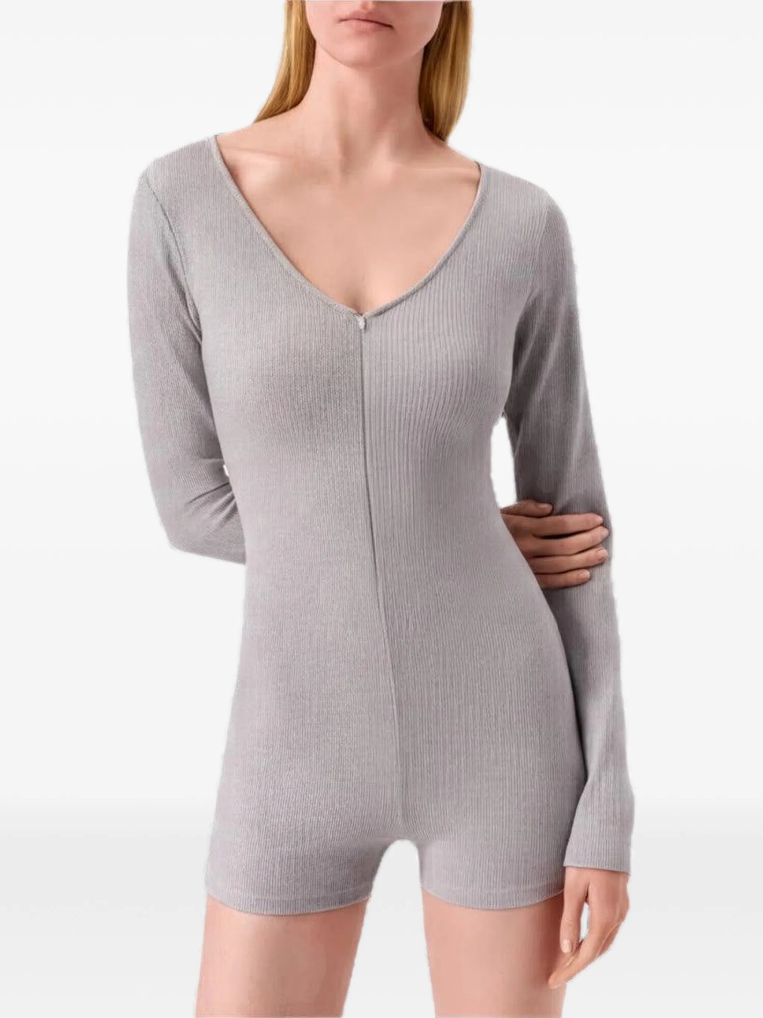 Комбинезон Ribbed long-sleeve playsuit