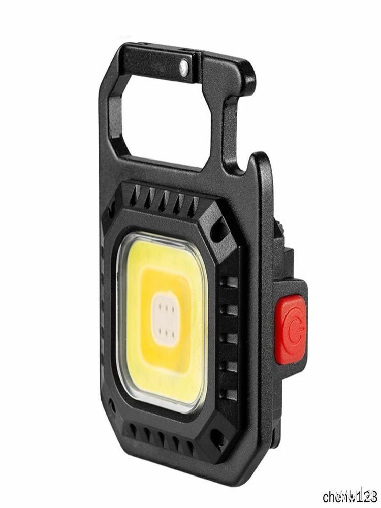 COB LED рабочий фонарь квадратный чёрный с USB-C зарядкой, трёхцветным светом и индикацией заряда