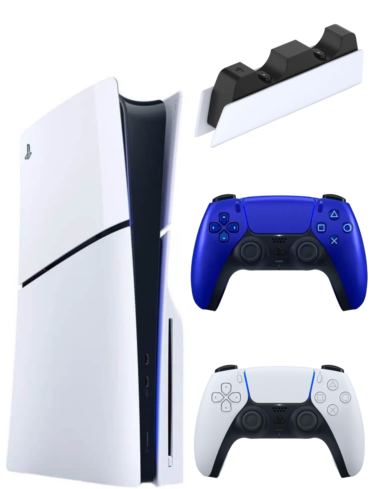 Игровая приставка Sony PS 5 Slim Disc,1ТБ(с дисководом) +2-ой геймпад (Cobalt Blue)+Зарядная станция