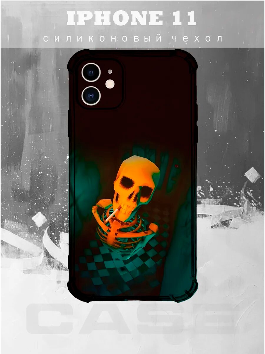Чехол на IPHONE 11 с принтом скелет