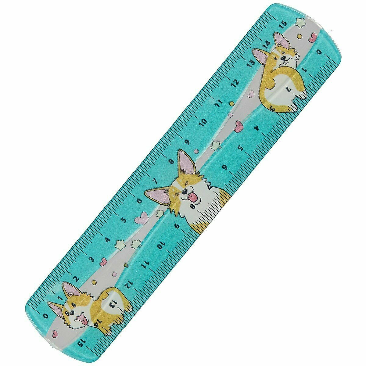 Линейка 15см "Corgi's life" гибкая
