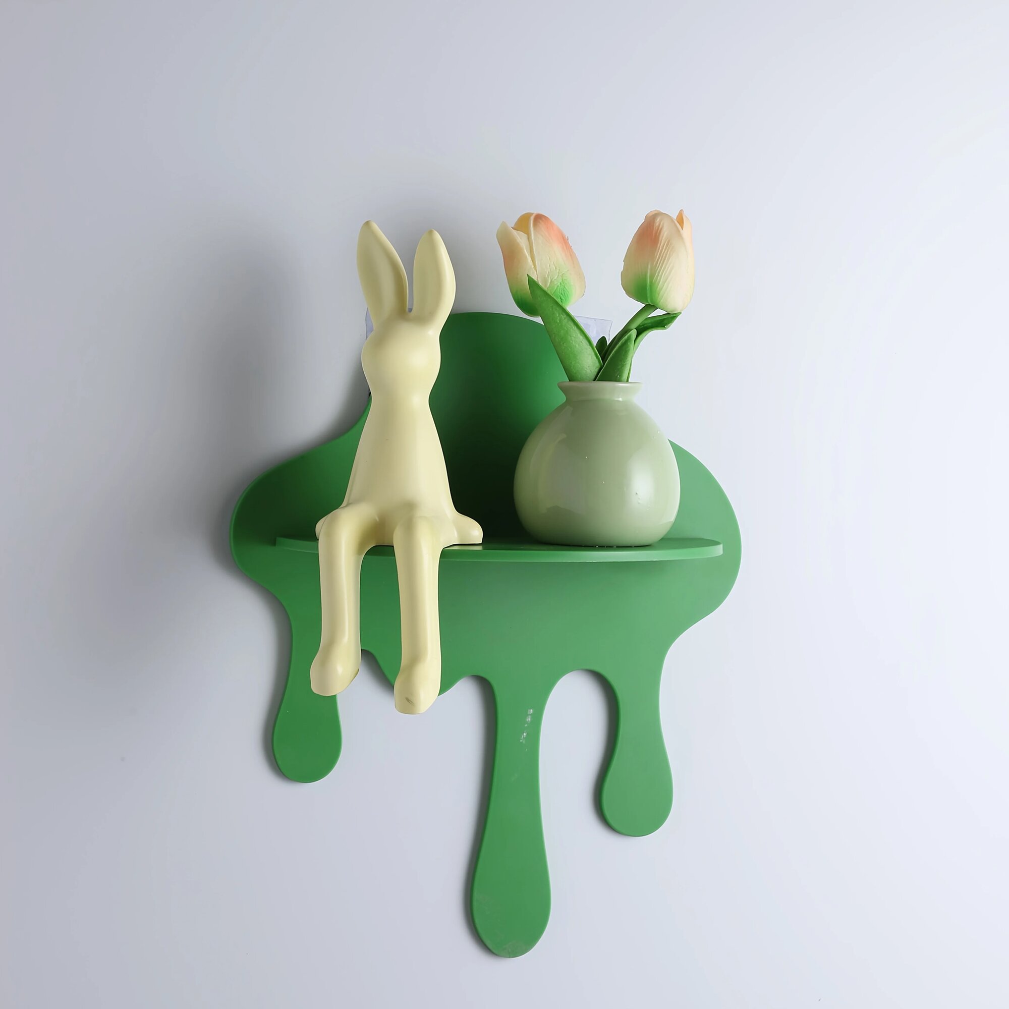 Пластиковая настенная полка для дисплея Зеленый, GREEN