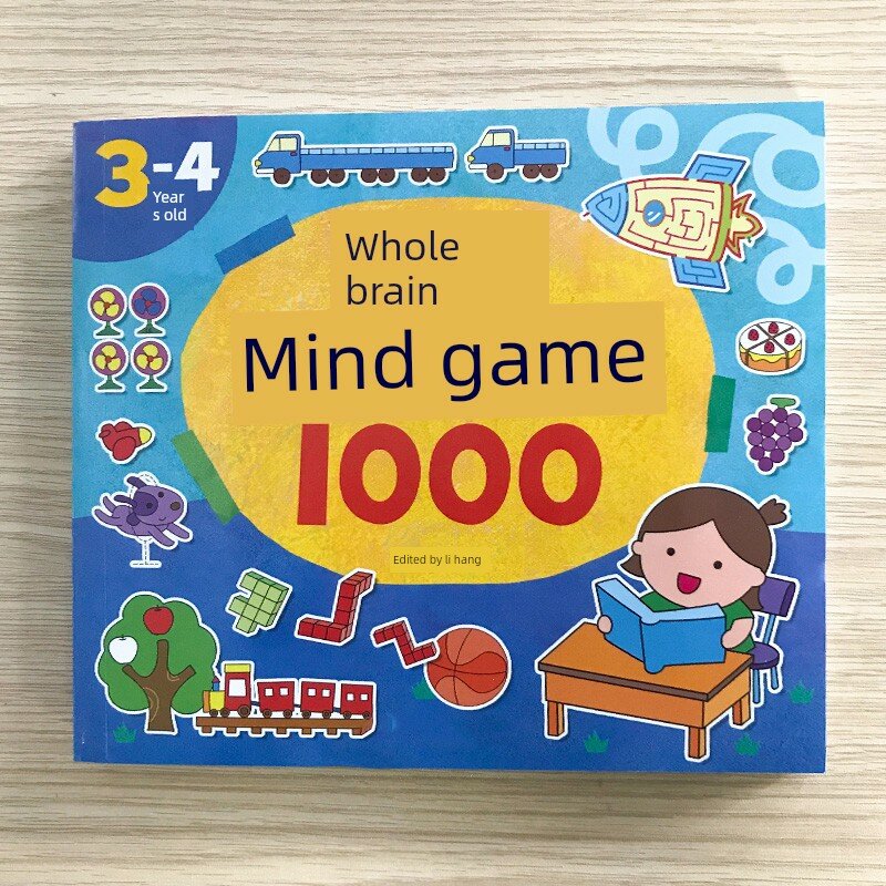 Новая версия развивающей книги для детей 3-4 лет, 220 страниц, 19,8x24,0 см, обучающая игра