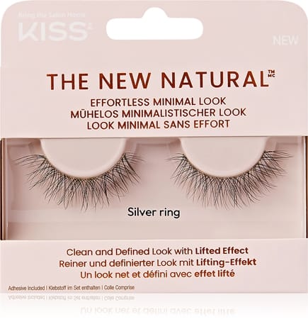 Ресницы накладные KISS The New Natural Effortless Minimal Look Silver Ring, черный, 7-14 мм, 1 пара