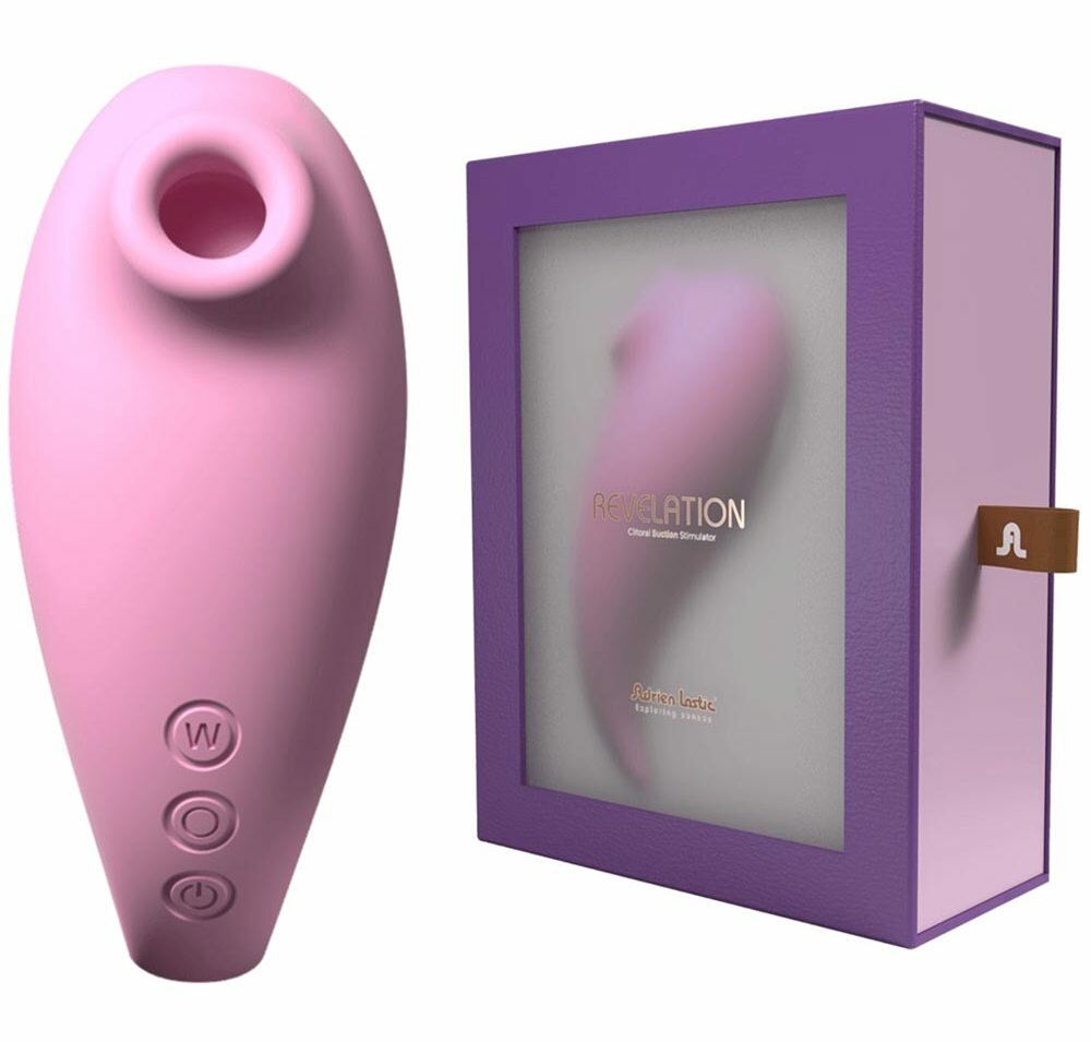 Вакуумный стимулятор Adrien Lastic Revelation розовый силикон с приложением длина 10 2 см