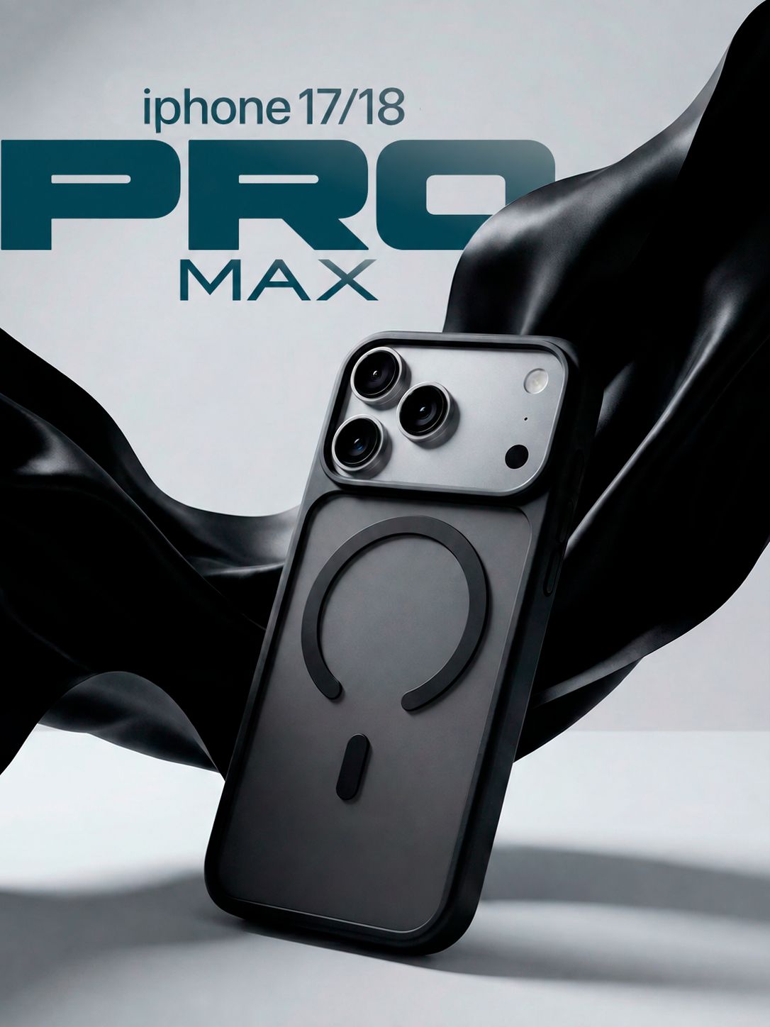 Чехол на iPhone 17 Pro Max / 18 Pro Max , айфон 17 про макс / 18 про макс, с магсейф, черный