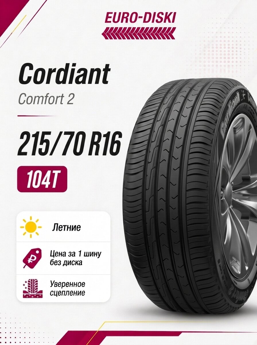 Летние шины 16/215/70 Cordiant Comfort 2 SUV 104T