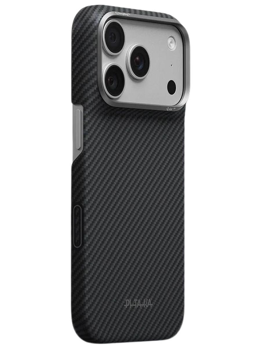 Ультра тонкий чехол PITAKA для iPhone 17/18 Pro Max, 600D Black/Gray (PitaTap), Чёрный
