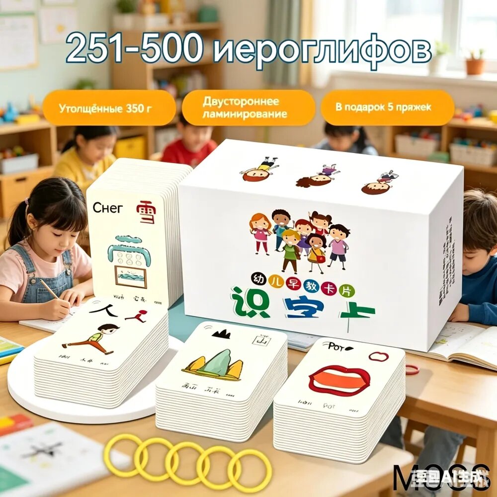Эксклюзивный набор карточек для освоения китайских иероглифов, комплект номер два