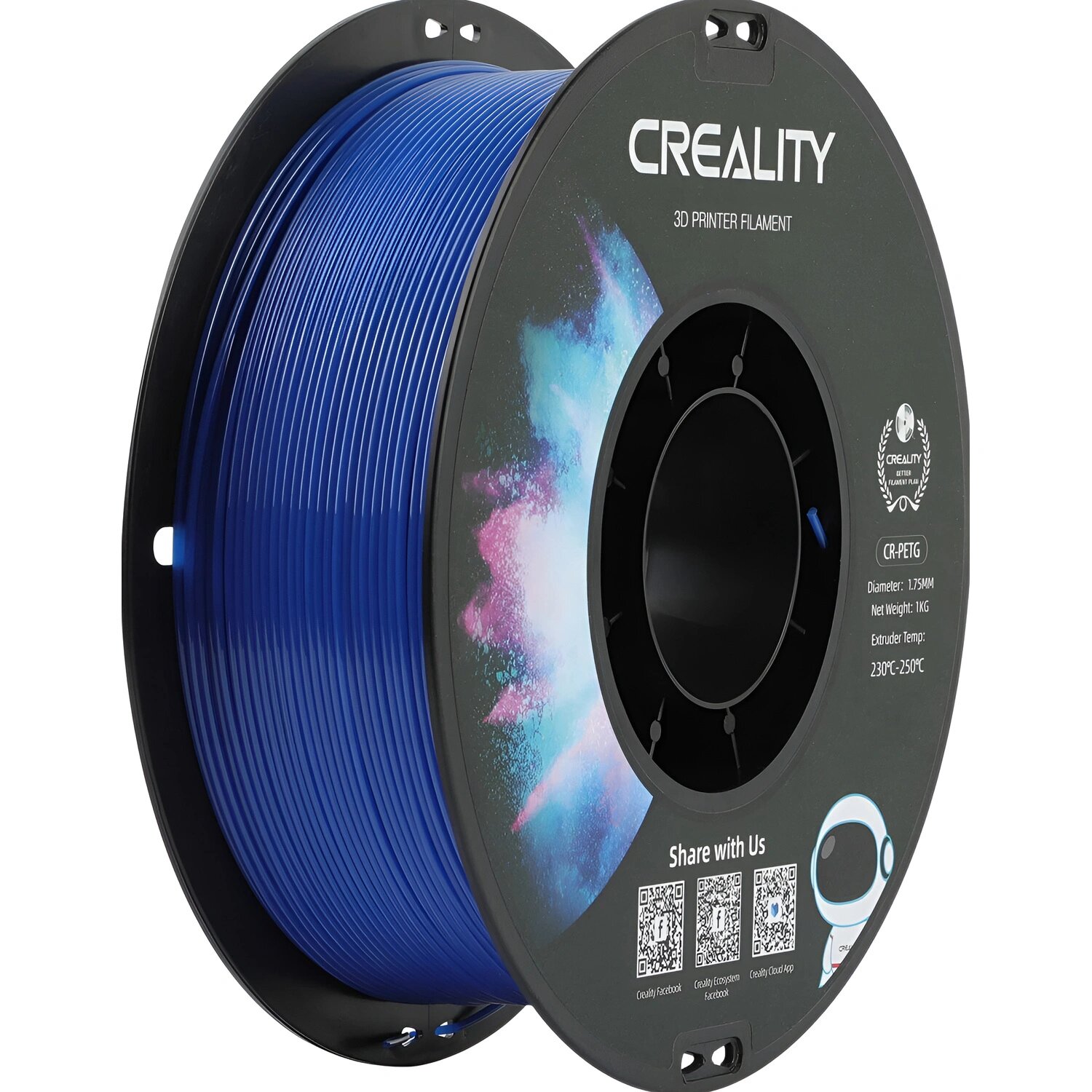 Creality Пластик CR-PETG для 3D-принтера Creality синий глянцевый 1.75 мм 1 кг