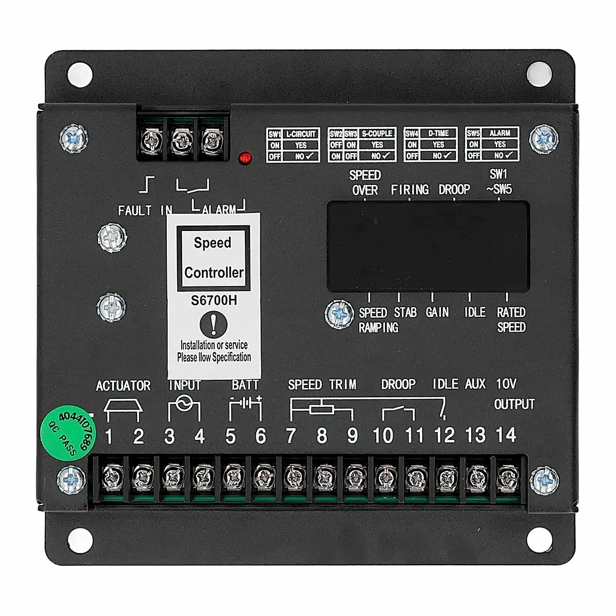 Регулятор скорости генератора 24v s6700h, ширина 170 мм, высота 50 мм