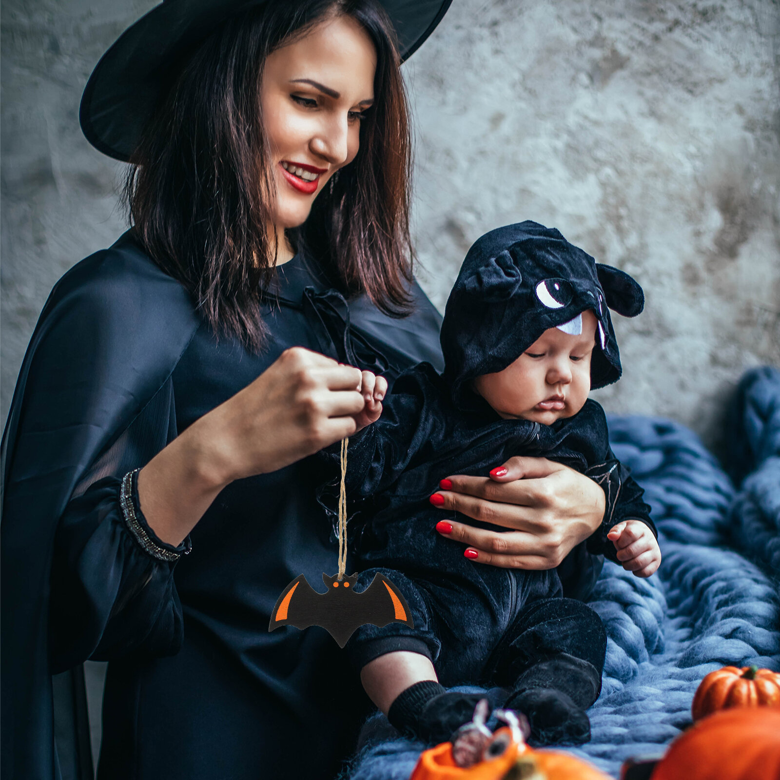 100 Штук Декоративных Подвесок Из Дерева В Forme Летучей Мыши Для Halloween Праздничных Подарков Размер 7.50X4.00X0.50Cm