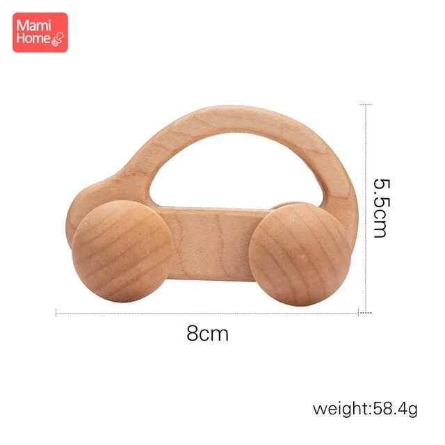 Деревянная машинка для малышей из бука Бежевый, type 1