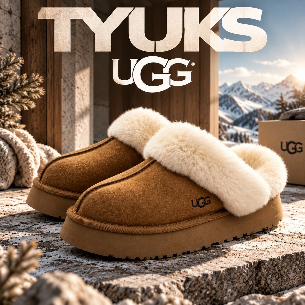 Угги UGG UGG Disquette Slipper Chestnut