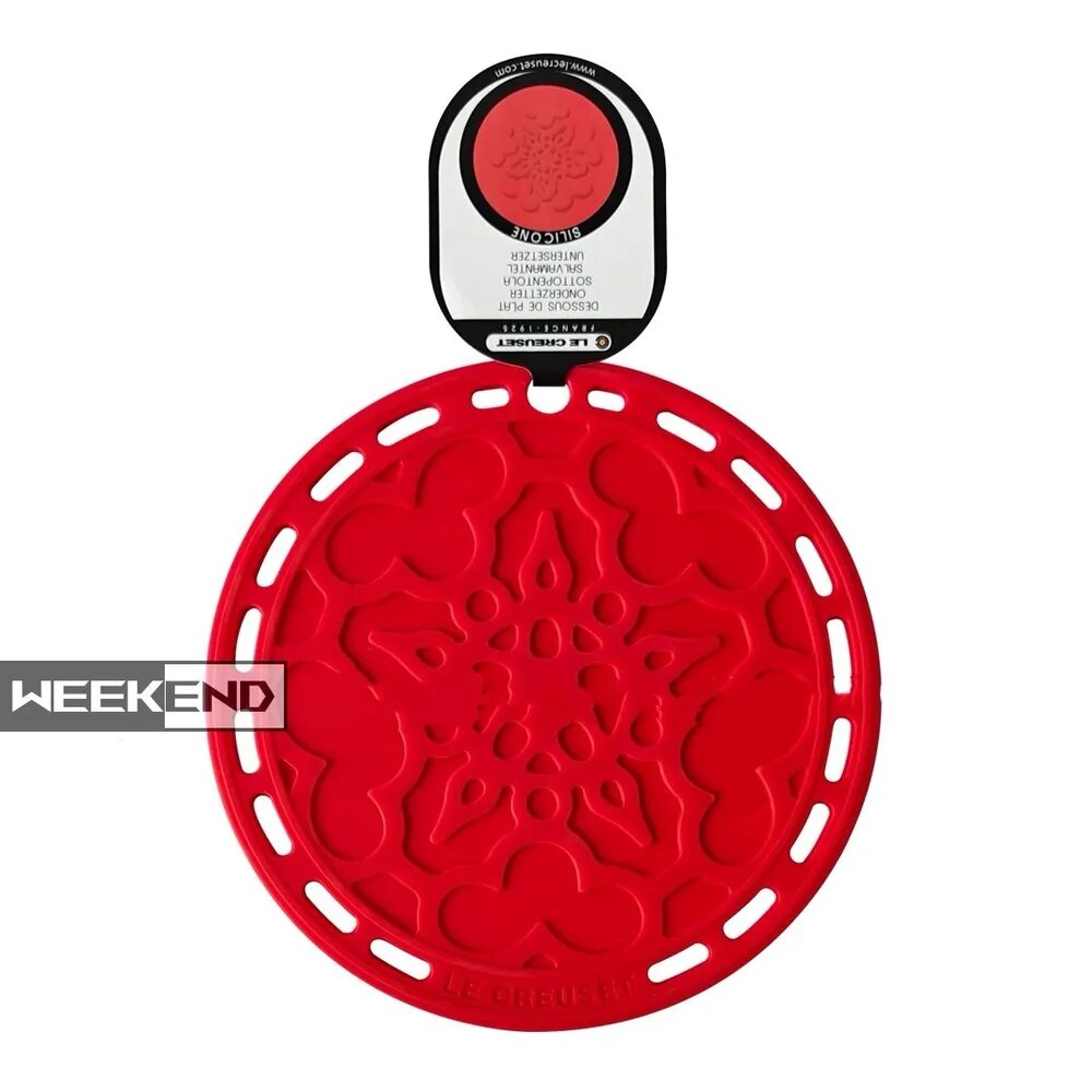 Le Creuset Коврик для сушки посуды 20 см x 20 см х 0.6 см 1 шт силикон красный