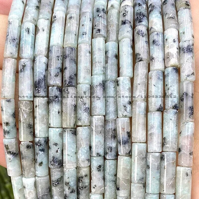Бусины из нефрита бирюзового цвета YWROLE 4x13 мм point blue jade