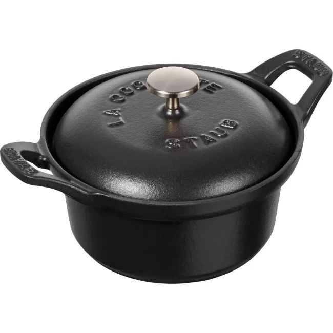 Кастрюля с крышкой STAUB La Cocotte, чугунная, диаметр 12 см, 500 мл, цвет черный, 40501-020-0